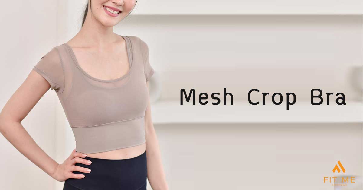 เสื้อสปอร์ตบรา ตัวยาว มีฟองน้ำหนาในตัว รุ่น Mesh Crop Bra - Fit Me ...